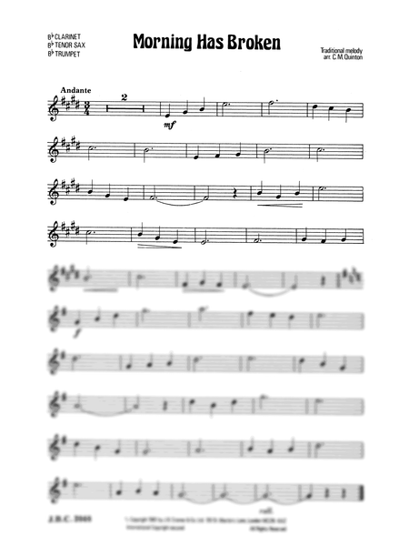 Morning Has Broken: arranged for clarinet & piano | CAMco – CAMco Music ...