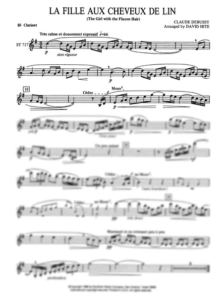 Debussy: La Fille au Cheveux de Lin, for Clarinet & Piano | Southern ...