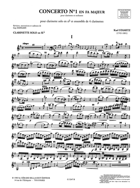 Carl Stamitz: Clarinet Concerto No. 1 arranged for 5 clarinets | CAMco – CAMco Music, LLC