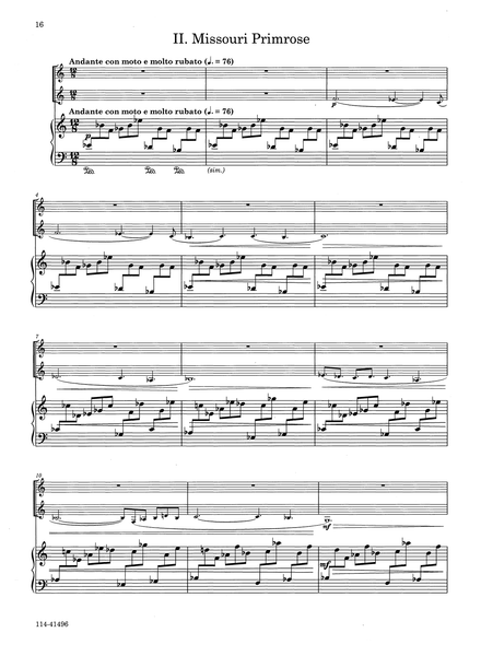 Ewazen, Eric: Wildflowers, for Piccolo, Clarinet & Piano Trio | CAMco ...