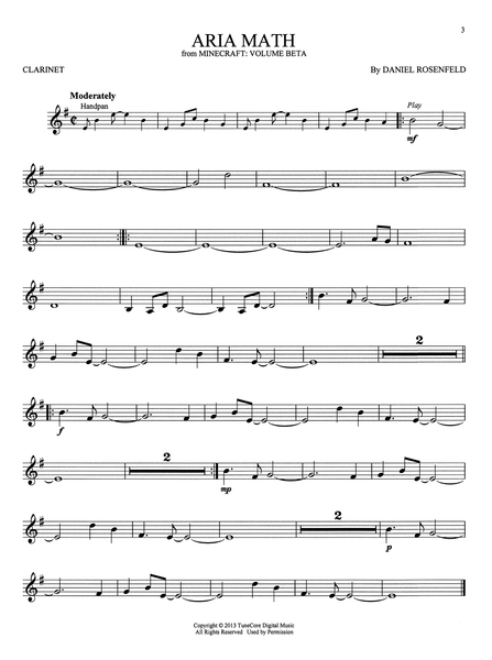Minecraft: 12 Themes From the Game, clarinet & audio accompaniment ...