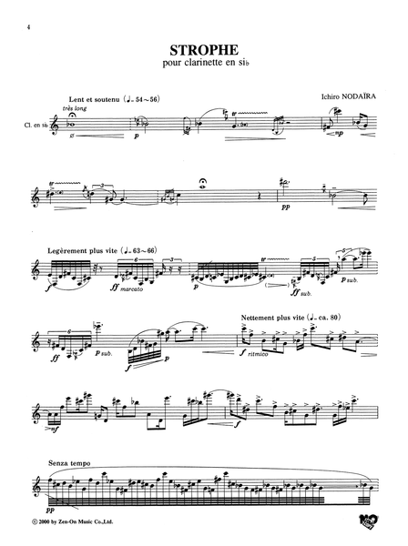Nodaïra, Ichiro: Strophe, for Unaccompanied Clarinet | CAMco – CAMco ...