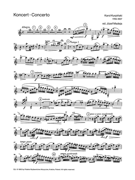 Kurpiński, Karol: Clarinet Concerto, piano reduction | CAMco – CAMco ...