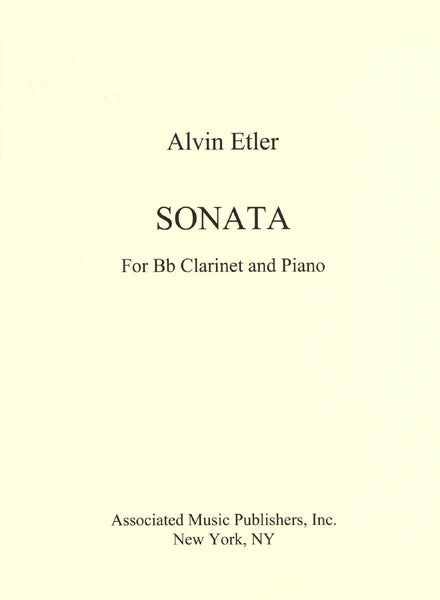 Etler, Alvin: Sonata for Clarinet & Piano | CAMco – CAMco Music, LLC