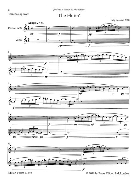 Beamish, Sally: The Flittin’, Clarinet & Violin Duet | CAMco – CAMco ...