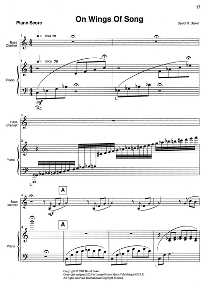 Baker, David Nathaniel: And Then… for Bass Clarinet & Piano | CAMco ...