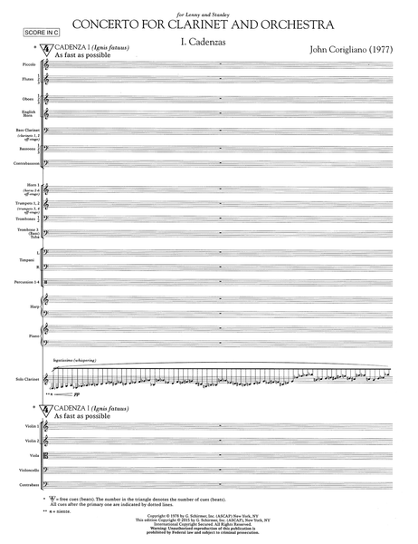Corigliano, John: Clarinet Concerto (full score) | CAMco – CAMco Music, LLC