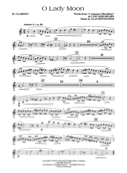 Hovhaness: O Lady Moon, for Soprano Voice, Clarinet & Piano | CAMco ...