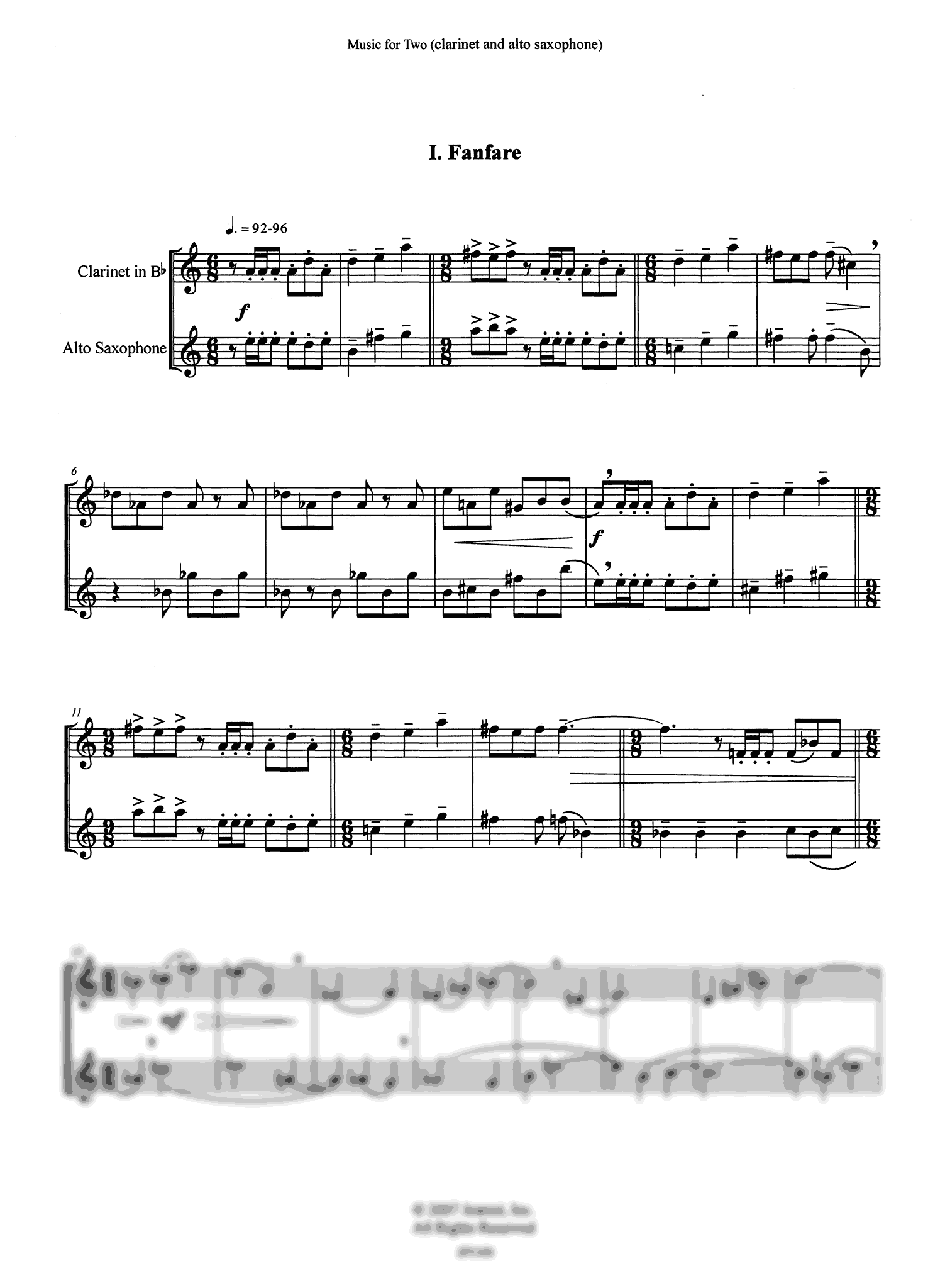 Zaimont, Judith Lang: Music for Two, Clarinet & Saxophone Duet | CAMco ...