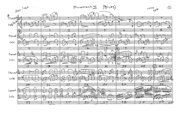 Baker, David Nathaniel: Duo for Clarinet & Cello | CAMco – CAMco Music, LLC