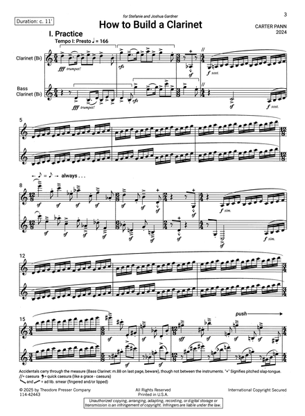 Pann, Carter: How to Build a Clarinet, for B-flat & Bass Duet | CAMco ...