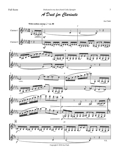 Clark, Joe: A Duet for Clarinets, Op. 102 | CAMco – CAMco Music, LLC