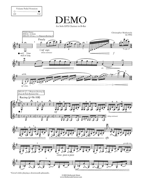 Mothersole, Chris: DEMO, an 8-bit Electric Clarinet Fantasy | CAMco ...