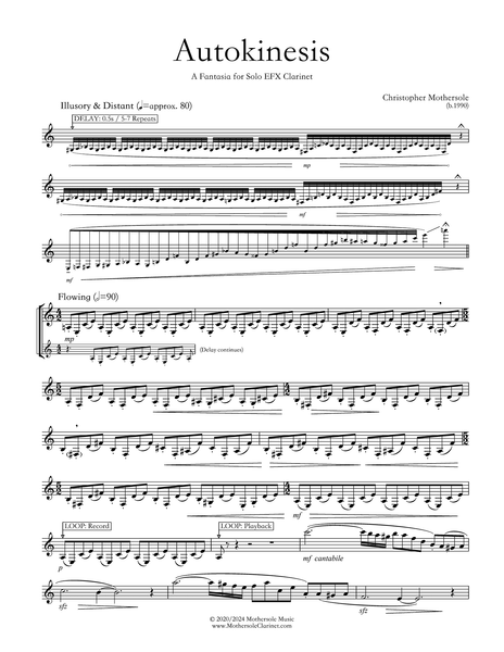Mothersole, Christopher: Autokinesis, for Clarinet & effects | CAMco ...