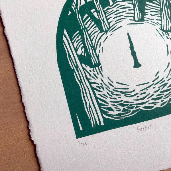 Forest: Handmade Clarinet Linocut Art Print | CAMco – CAMco Music, LLC