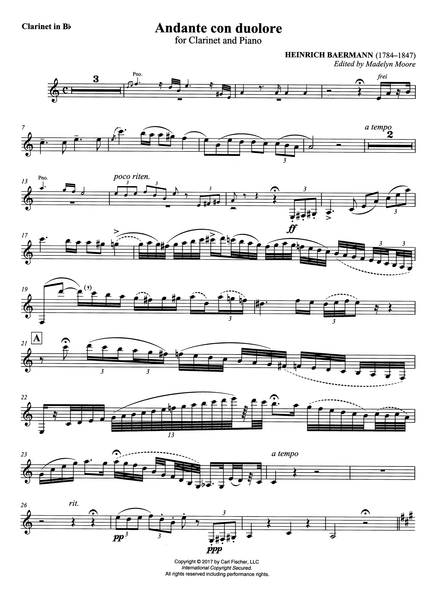 Baermann, Heinrich: Lesser Known Works for Clarinet, edited by Moore ...