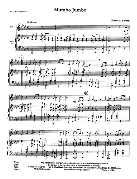 Buchtel, Forrest: Mumbo Jumbo, for Clarinet & Piano | CAMco – CAMco ...