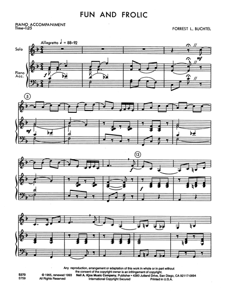 Buchtel, Forrest: Fun and Frolic | CAMco – CAMco Music, LLC
